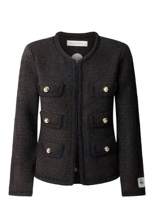 THE EXTREME COLLECTION Tailored Knit Jacket - Brown