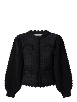 THE EXTREME COLLECTION Kingston Tweed-style Structured Cardigan - Black