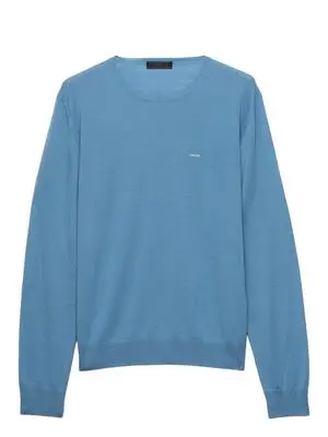 Prada Superfine Wool Crew-neck Sweater - Blue