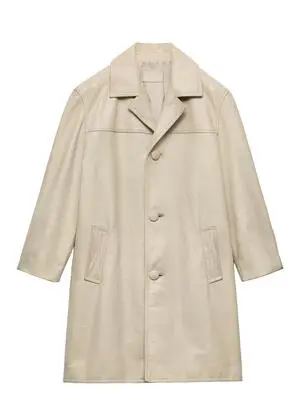 Prada Leather Coat - Neutral