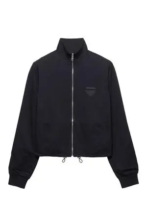 Prada Reversible Jersey Zipper Jacket With Hood - Black