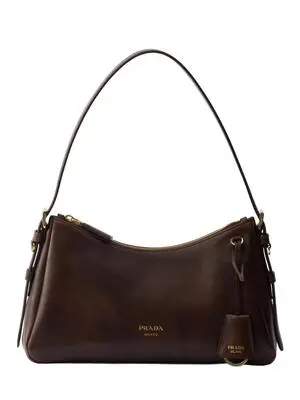 Prada Aimée Medium Leather Shoulder Bag - Brown
