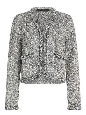 Karl Lagerfeld Bouclé-knit Cardigan - White