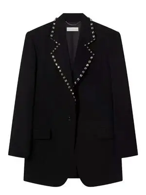 Stella McCartney Crystal Embellished Wool Blazer - Black