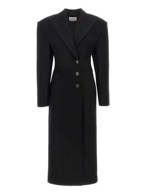 Andamane Ottavia Peak-lapel Coat - Black