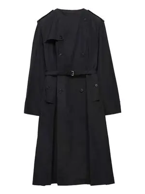 Prada Double-breasted Belted Coat - Blue