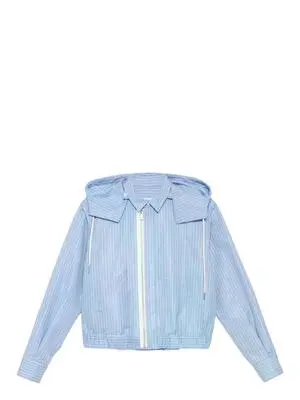 Sacai Striped Hooded Jacket - Blue