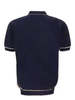 BOB Brett Contrast-trim Shirt - Blue