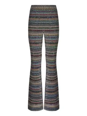 Missoni Sequin-embellished Zigzag-knit Flared Trousers - Blue