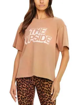 The Upside Logo Print Cotton T-shirt - Neutrals