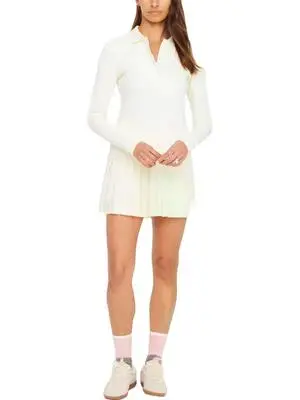 The Upside Cruz Ribbed-knit Polo Shirt - Neutrals