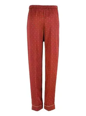 FORTE_FORTE Le Club Print Satin Pajama Pants - Red