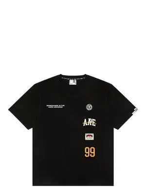 AAPE BY *A BATHING APE Logo-patch Crew-neck T-shirt - Black