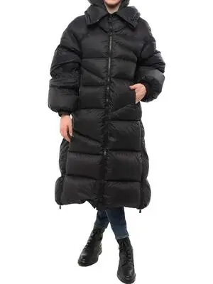 Bacon Quilted Hooded Coat - Black