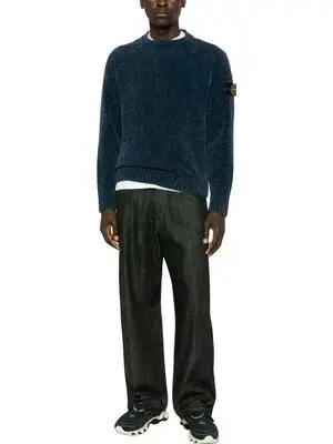 Stone Island Crew Neck Long Sleeve Sweater - Blue