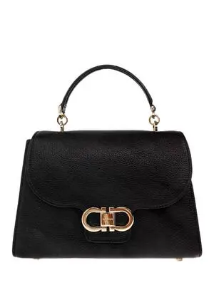 FERRAGAMO Double Gancini Tote Bag - Black