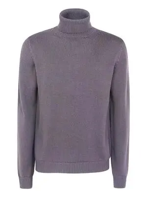 NUUR Turtle Neck Chunky Knit Sweater - Purple