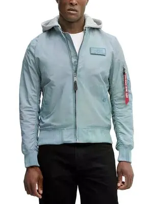 Alpha Industries Hooded Ma-1 Bomber Jacket - Blue