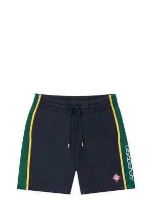 Casablanca Navy & Green Panelled Sweatshorts - Blue