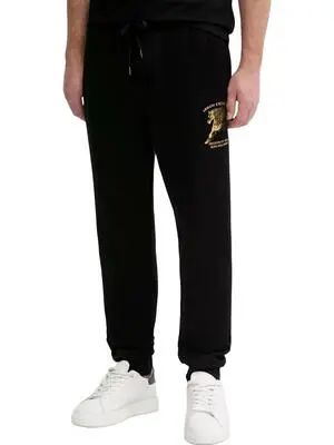 Armani Exchange Horse Logo-print Drawstring Track Pants - Black