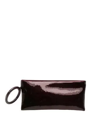 TOM FORD Sequin Embellished Clutch Bag With Leather Trim - Red