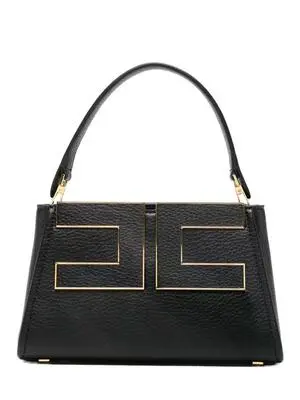 Elisabetta Franchi Logo Plaque Tote Bag - Black