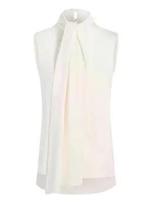 Adam Lippes Silk Scarf Neck Sleeveless Top - Neutrals