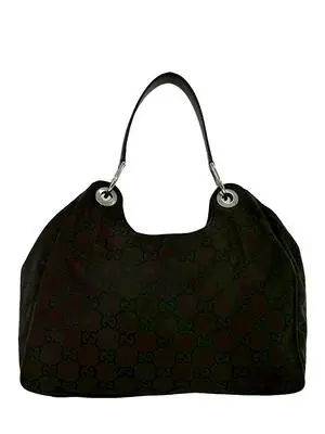 Gucci Gg Monogram Shoulder Bag - Brown