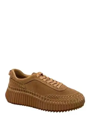 Chloé Nama Whipstitch Trim Sneakers - Brown