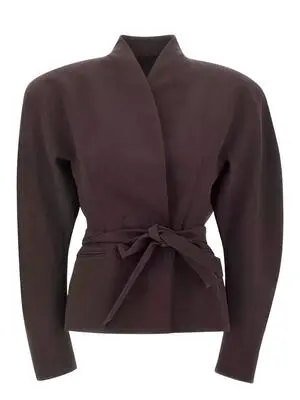 Andamane The Attico Margaux Belted Jacket - Purple