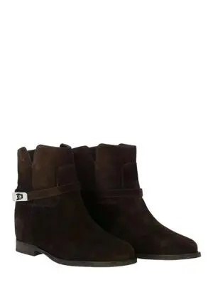 VIA ROMA 15 Via Roma 15 Suede Ankle Boots With Buckle Detail