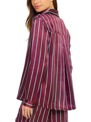 The Upside Silk Striped Shirt - Red