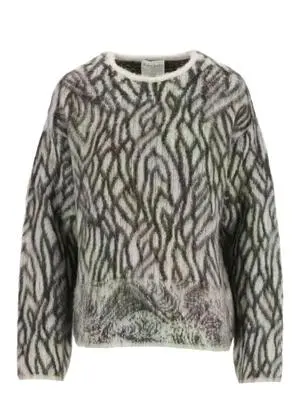 FORTE_FORTE Forte Forte Abstract Pattern Jacquard-Knit Sweater Neutrals