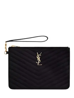 Saint Laurent Cassandre Matelassé A5 Pouch - Black