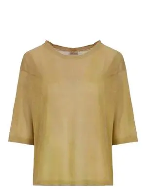 EMME Short-sleeve Knitted Sweater - Brown