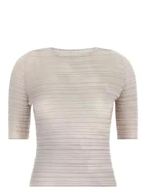 Issey Miyake Jiggly Pleats T-shirt - Neutrals