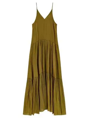 NO-IA Ruffled V-neck Maxi Dress - Yellow