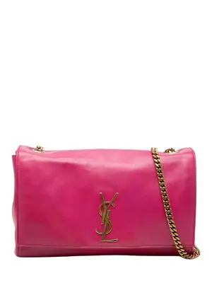 Saint Laurent Smooth Calfskin And Suede Reversible Kate Crossbody Bag - Pink