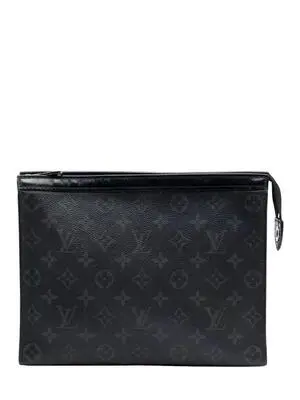 LOUIS VUITTON Monogram Eclipse Pochette Voyage Mm Clutch Bag - Black