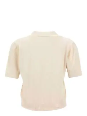 KAOS Jewel Embellished Knitted Polo Shirt - Neutrals