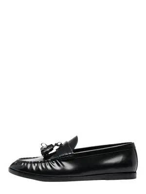 THE ROW Tassel Detail Leather Loafers - Black