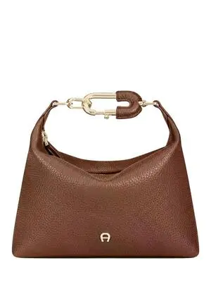 AIGNER Logo Plaque Chain-link Tote Bag - Brown