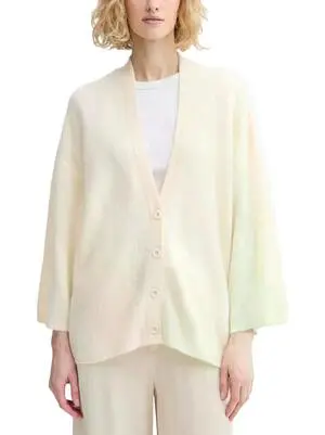 American Vintage Ribbed Knit V-neck Cardigan - Neutrals