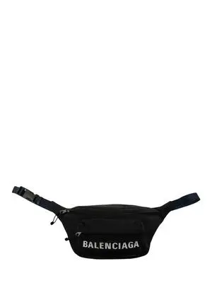 Balenciaga Small Logo Nylon Wheel Belt Bag - Black