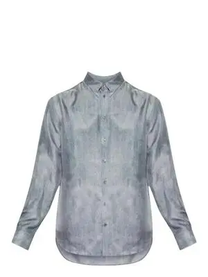 Giorgio Armani Button-down Silk Shirt - Blue