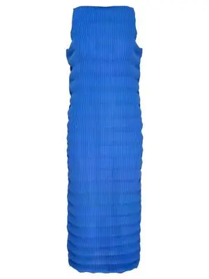 Issey Miyake Pleated Midi Dress - Blue