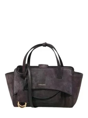 HIDESINS Suede Logo-lettering Tote Bag - Grey