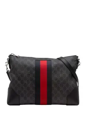 Gucci Gg Supreme Web Crossbody Bag - Black
