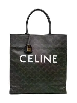 Celine Large Triomphe Coated Canvas Vertical Tote Bag - Brown