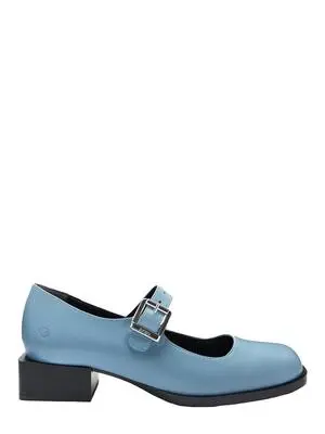 PREV Mary Jane Naia : Geometric Block Heel And Pin-buckle Detail - Blue